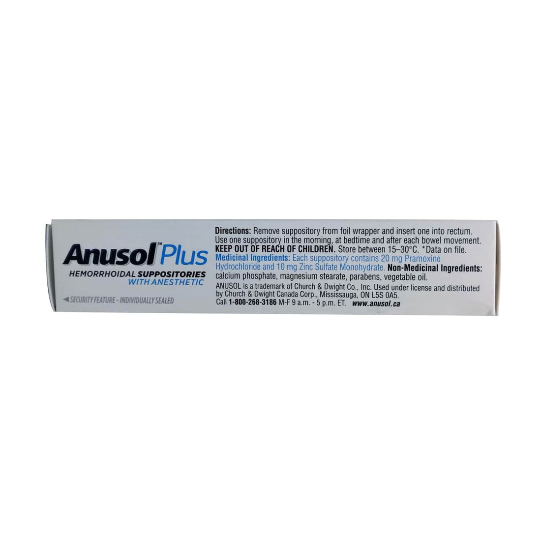 Anusol Plus Hemorrhoidal Suppositories with Anesthetic (12 suppositori ...