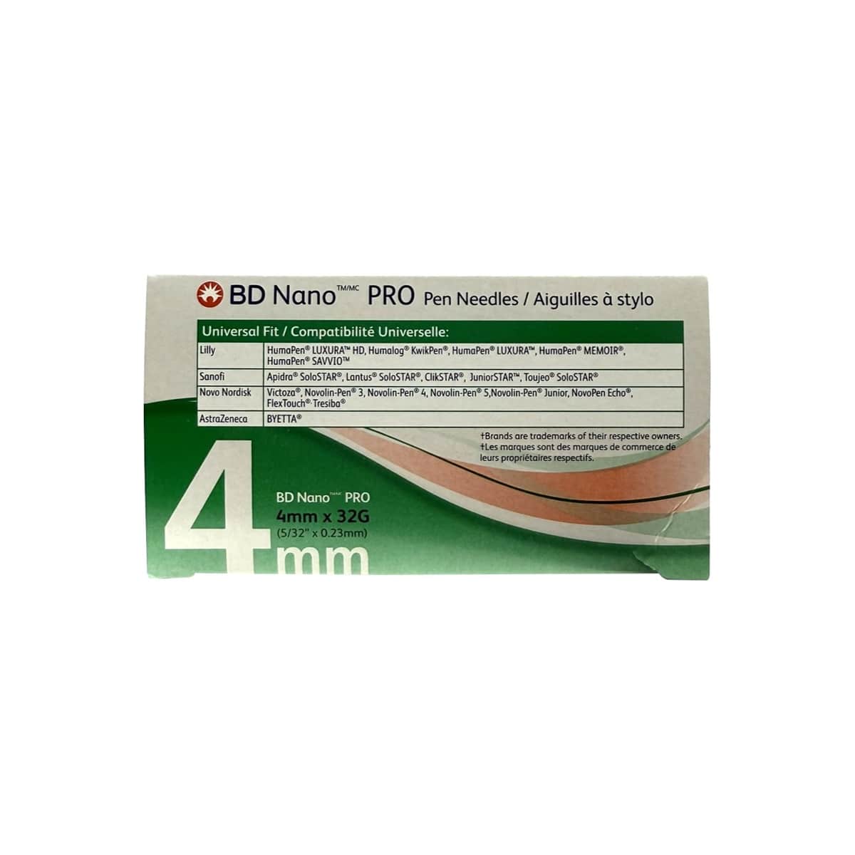 BD Nano PRO Ultra-Fine Insulin Pen Needles 4mm x 32G (100 count ...