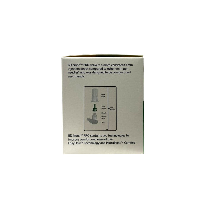 BD Nano PRO Ultra-Fine Insulin Pen Needles 4mm x 32G (100 count ...