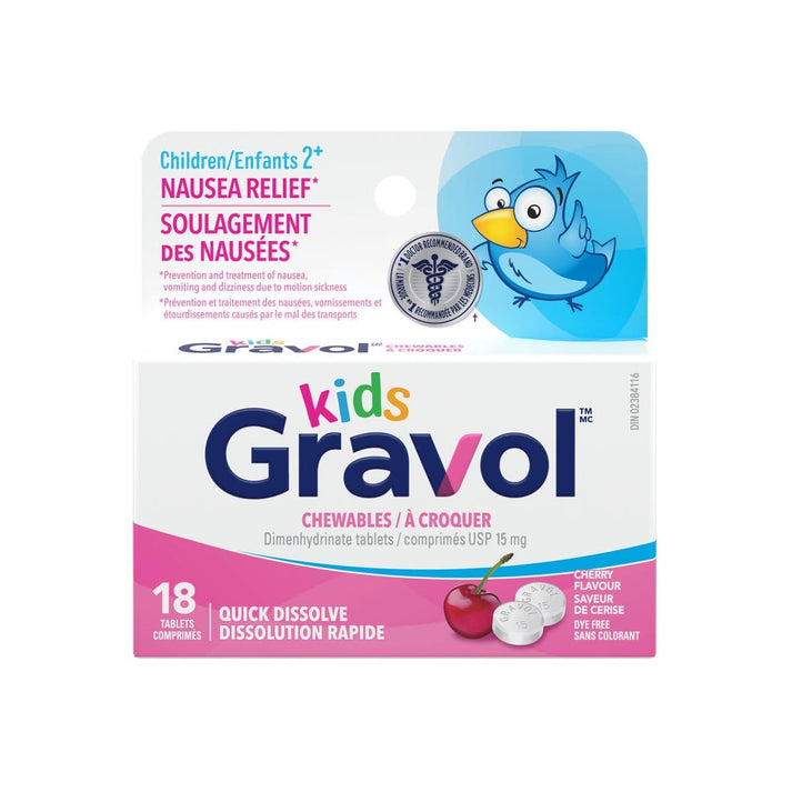 Gravol Nausea Relief Dimenhydrinate 15 mg Children's Tablets (18 table ...