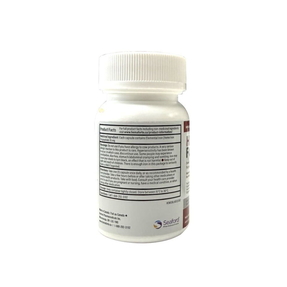 Hemaforte Heme Iron Polypeptide 35 mg (30 capsules) – beyondRx.ca (by ...