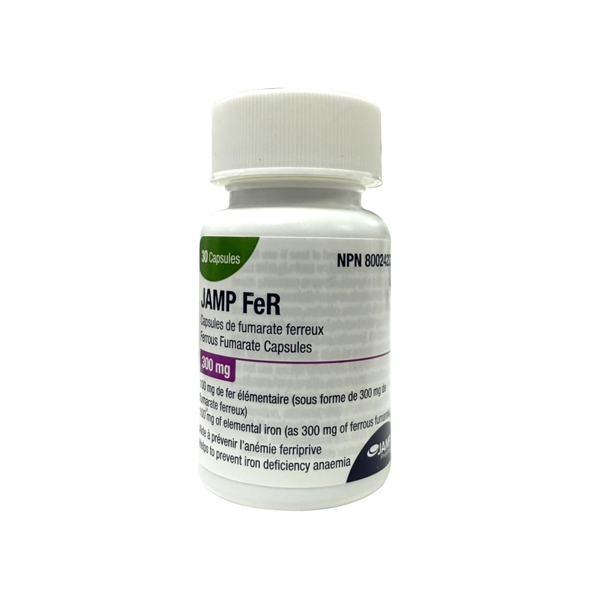 JAMP FeR Ferrous Fumarate 300mg (30 Capsules) – beyondRx.ca (by 99 ...