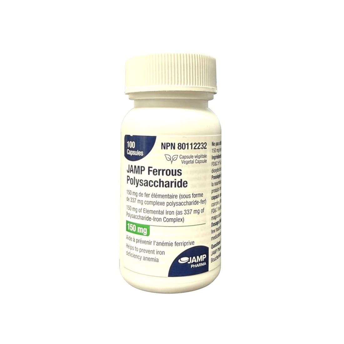 JAMP Ferrous Polysaccharide (100 Capsules) – beyondRx.ca (by 99 Pharmacy)