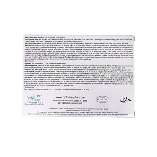 Optifer Alpha Heme Iron 11mg Elemental Iron (30 tablets) – beyondRx.ca ...