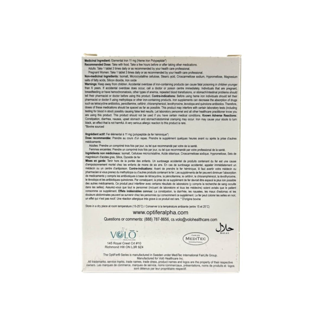 Optifer Alpha Heme Iron 11mg Elemental Iron (90 tablets) – beyondRx.ca ...