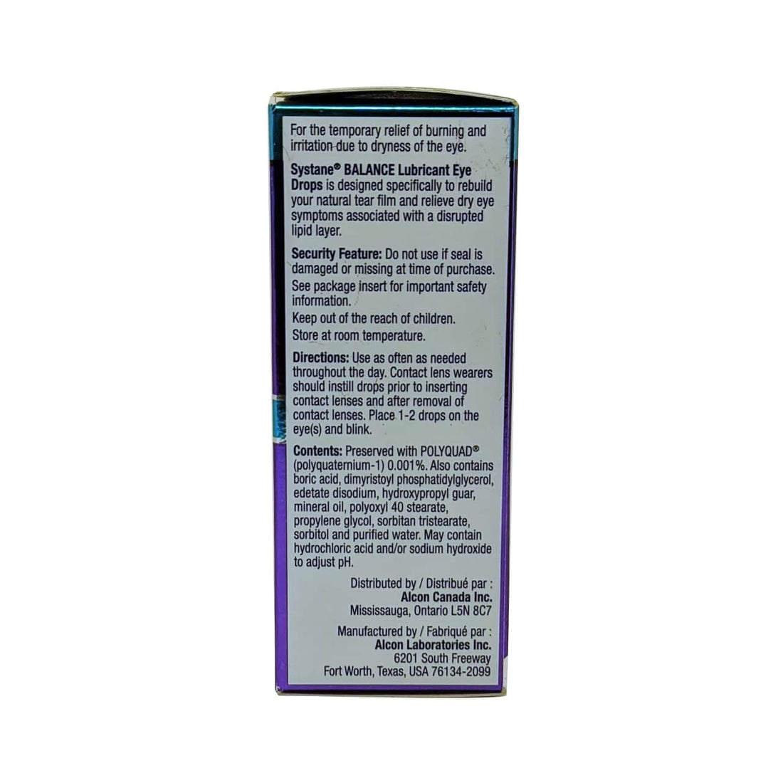 Alcon Systane Balance Lipid Layer Formula Lubricant Eye Drops (10 mL ...