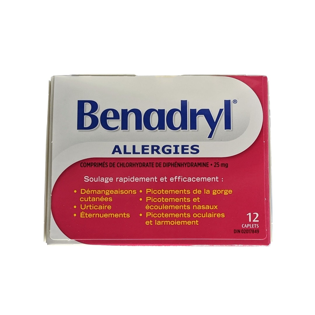 Benadryl Allergy Caplets Diphenhydramine Hydrochloride 25 mg (12 caple ...