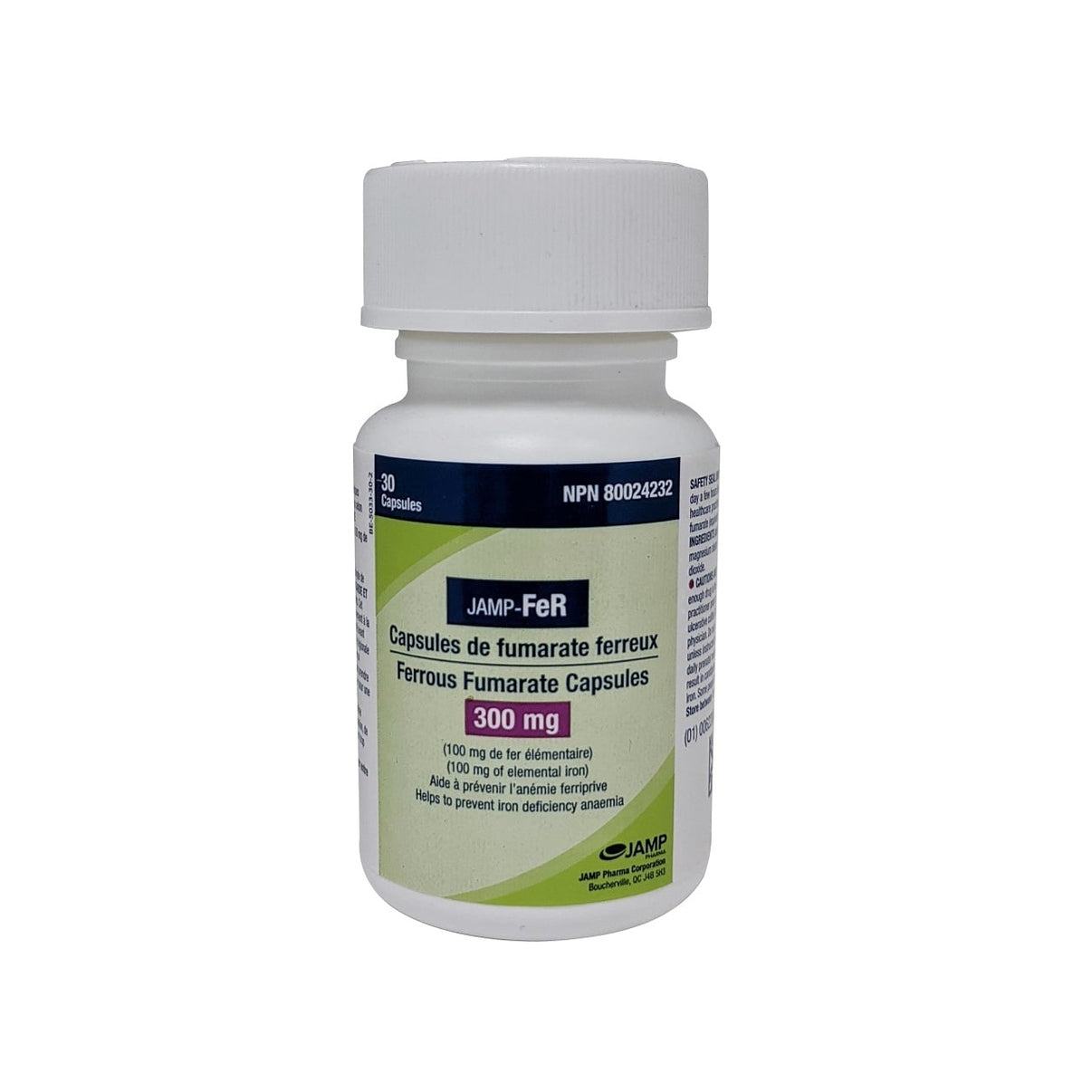 JAMP FeR Ferrous Fumarate 300mg (30 Capsules) – beyondRx.ca (by 99 ...