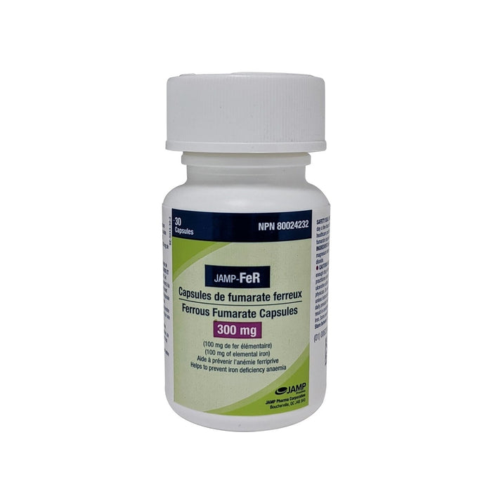 JAMP FeR Ferrous Fumarate 300mg (30 Capsules) – beyondRx.ca (by 99 ...