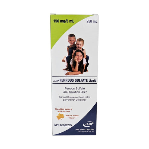 JAMP Ferrous Sulfate Liquid 150mg/5mL Maple Flavour (250 mL) – beyondRx ...