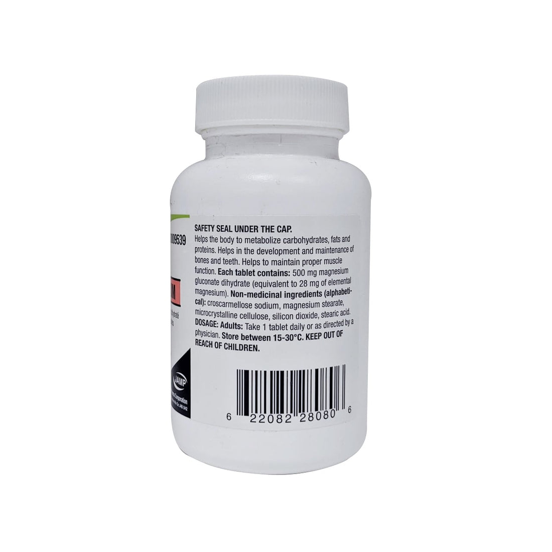 JAMP Magnesium Gluconate 500mg (100 tablets) – beyondRx.ca (by 99 Pharmacy)