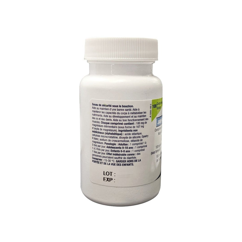 JAMP Magnesium Oxide 100 mg (100 tablets) – beyondRx.ca (by 99 Pharmacy)