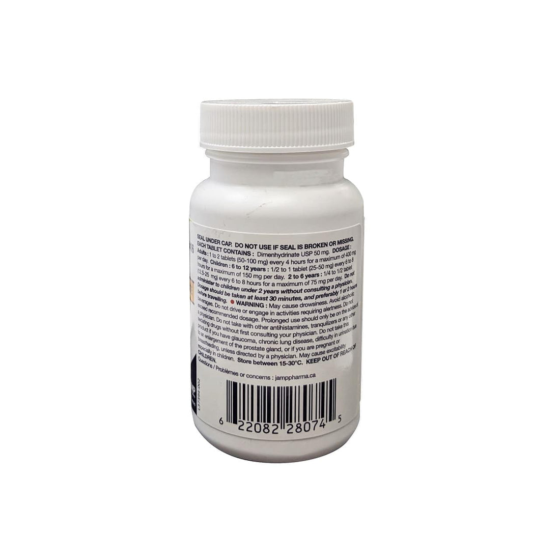 JAMP Pharma Dimenhydrinate 50 mg (250 tablets) – beyondRx.ca (by 99 ...