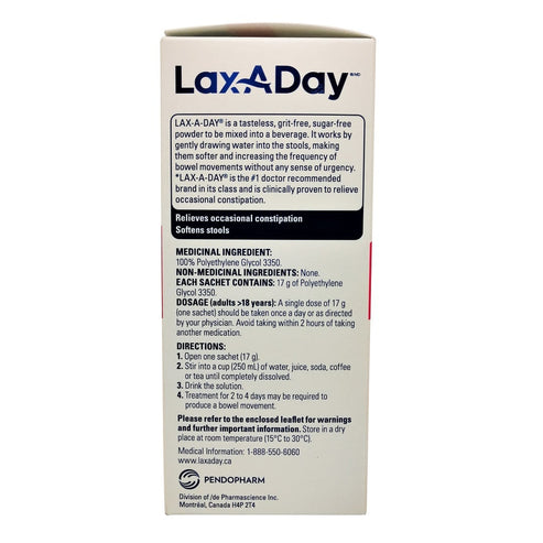 Lax-A-Day Laxative Powder (17g x 10 sachets/doses) – beyondRx.ca (by 99 ...