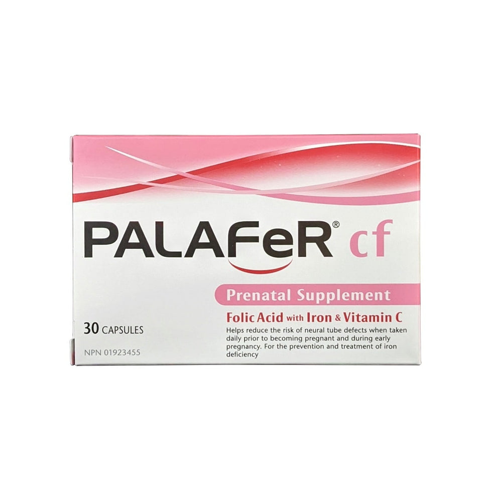 Palafer CF Prenatal Supplement Folic Acid with Iron & Vitamin D (30 Ca – beyondRx.ca (by 99 ...