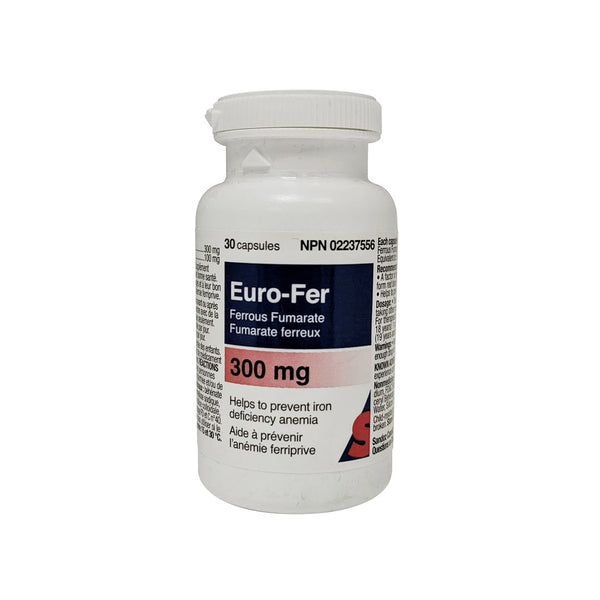 Sandoz Euro-Fer 300mg (30 Capsules) – beyondRx.ca (by 99 Pharmacy)